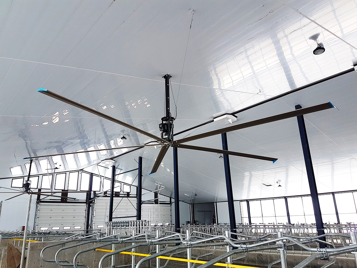 Recirculation fans for dairy barns by SKOV-SECCO